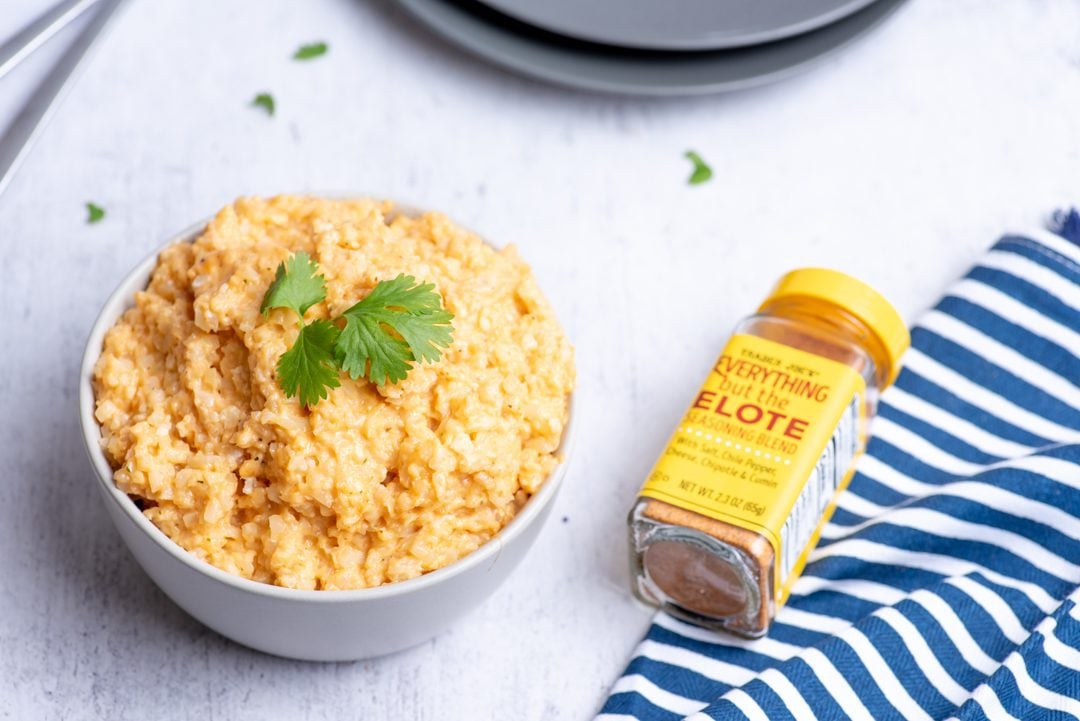 Elote seasoning creamy cauliflower rice - TastyAZ